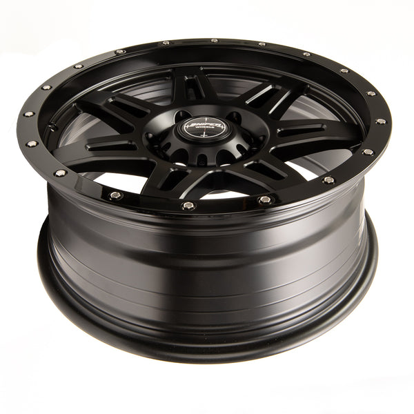 RECOIL Matt Black / Gloss Black Lip – sniperwheels