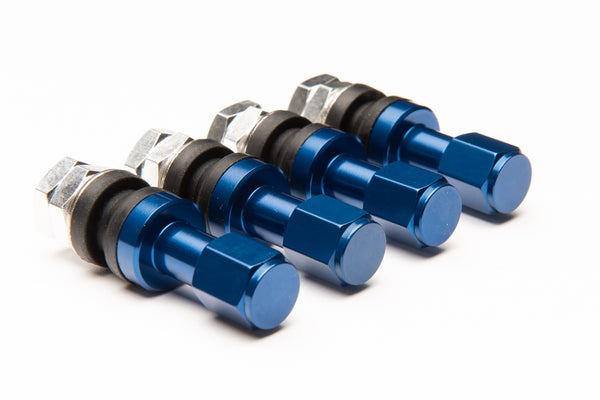 Aluminium Valve Stems/cap set of 4pcs Blue – sniperwheels