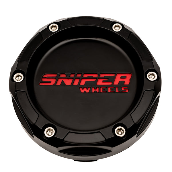 Sniper Wheels Centre Cap Red Lettering – sniperwheels